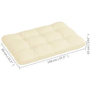 vidaXL Garden Pallet Sofa Cushions 7 pcs Set - Durable Outdoor Seat and Back Cushions with Wear-Resistant Fabric Upholstery - Cream Color