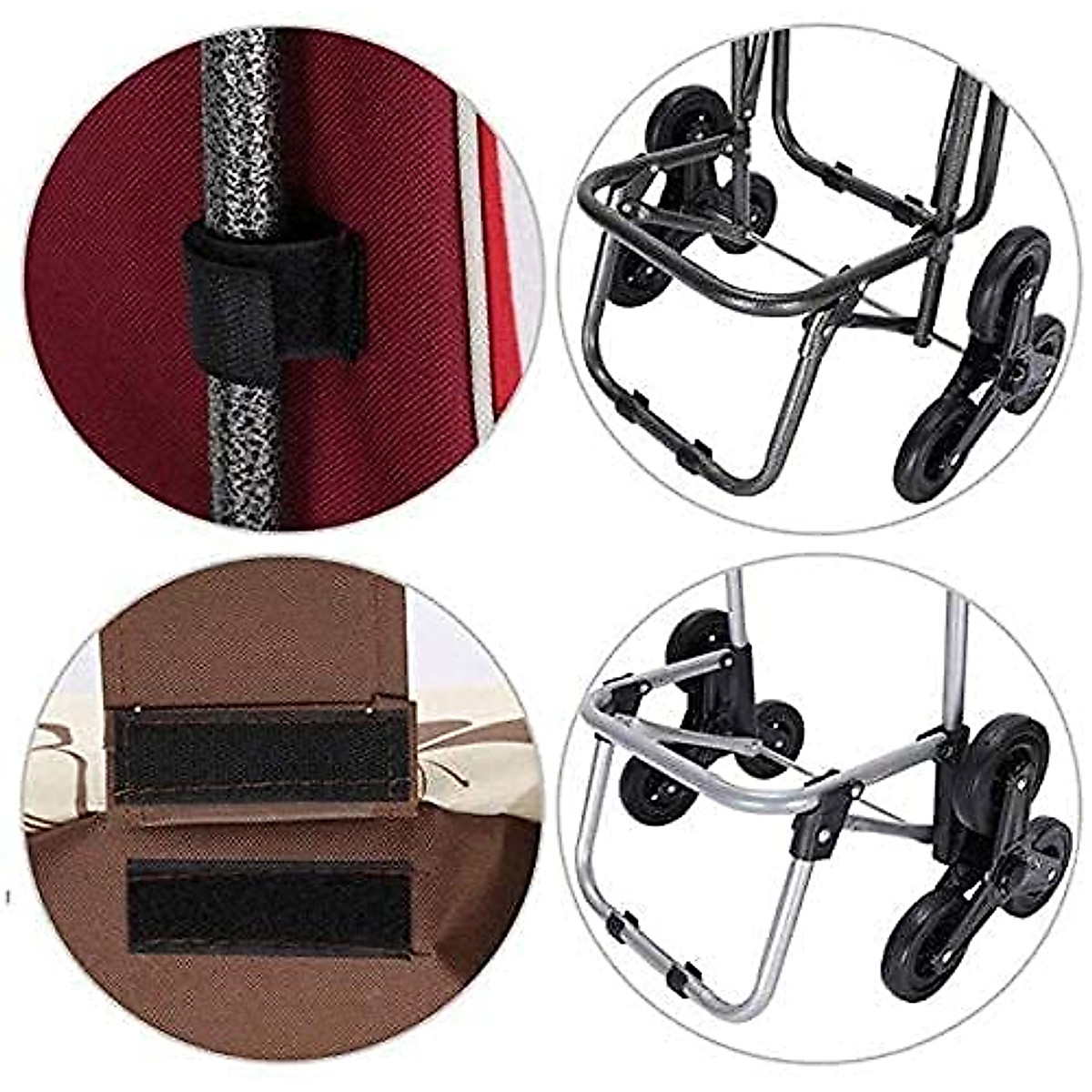 Shopping Trolley on Wheels Multi Function Shopping Cart Trolley On 6 Wheels Portable Aluminum Alloy Folding Elderly Supermarket Trolley with Seat Plate Storage Hand Trucks,Blue ,