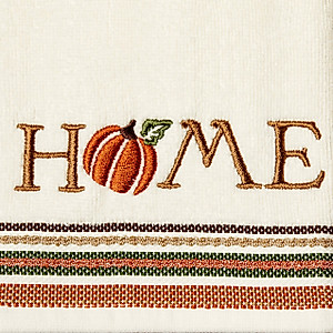 SKL Home Harvest Give Thanks/Home Hand Towel Set, Natural 2 Count, Small