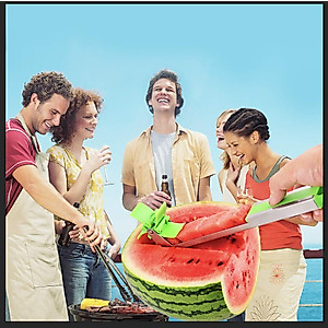 Watermelon Slicer Cutter - Stainless Steel Knife Corer Fruit Vegetable Tools Kitchen Gadgets with Melon Baller Scoop Extra