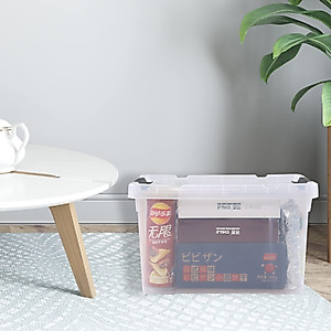 Drephia 4 Pack 22 L Clear Plastic Storage Box with Wheels, Latch Storage Bin with Lid