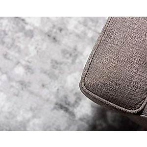 Unique Loom Sofia Collection Area Rug - Larvotto (6' 1" Square, Dark Gray/ Ivory)