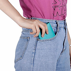 Small Credit Card Holder Large Capacity Bifold Card Wallet Organizer with ID Window for Men & Women (Aqua blue)