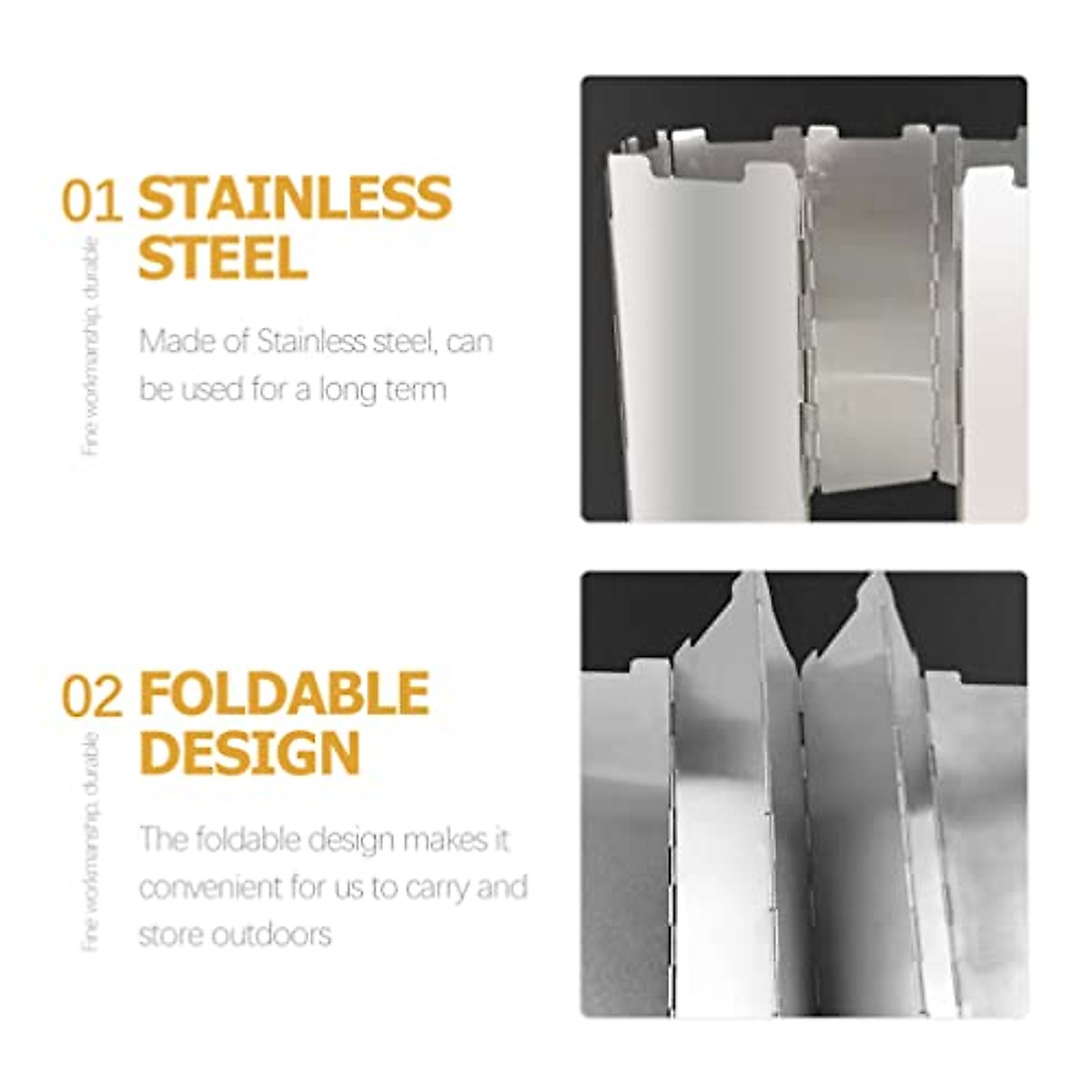 VANZACK Camping Stove Portable Bbq Portable Bbq 16 Sheets of Creative Windscreen Burner Windshield Foldable Windproof BBQ Windscreen with Bag Portable Burner Portable Burner Portable Stove