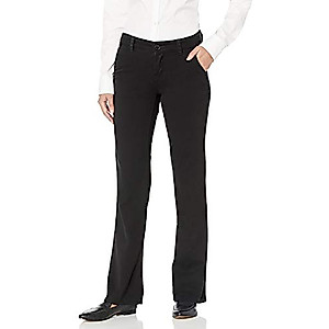 UNIONBAY womens Heather Slash Pocket Stretch Uniform Bootcut Pants, New Black, 7 US