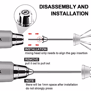 YUSWKO Rechargeable Milk Frother Handheld with 3 Heads, Silver Coffee Electric Whisk Drink Foam Mixer, Mini Hand Stirrer with 3 Speeds Adjustable for Latte, Cappuccino, Hot Chocolate, Egg