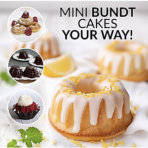 Nostalgia MyMini Lava & Bundt Cake Maker-mini breads, mini muffins, compact size (Navy)