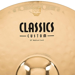 Meinl 18" Medium Crash Cymbal - Classics Custom Brilliant - Made in Germany, 2-YEAR WARRANTY (CC18MC-B)