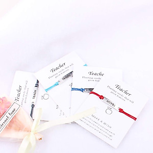 VALIJINA 8 Pieces Teach Blessing Card Bracelets for Women Men appreciation gifts Bracelets Card Teacher Bangles Teacher's Day Gift Bracelets Back to School Gifts