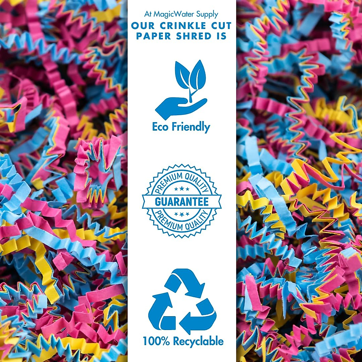 MagicWater Supply Crinkle Cut Paper Shred Filler (4 oz) for Gift Wrapping & Basket Filling - Fiesta