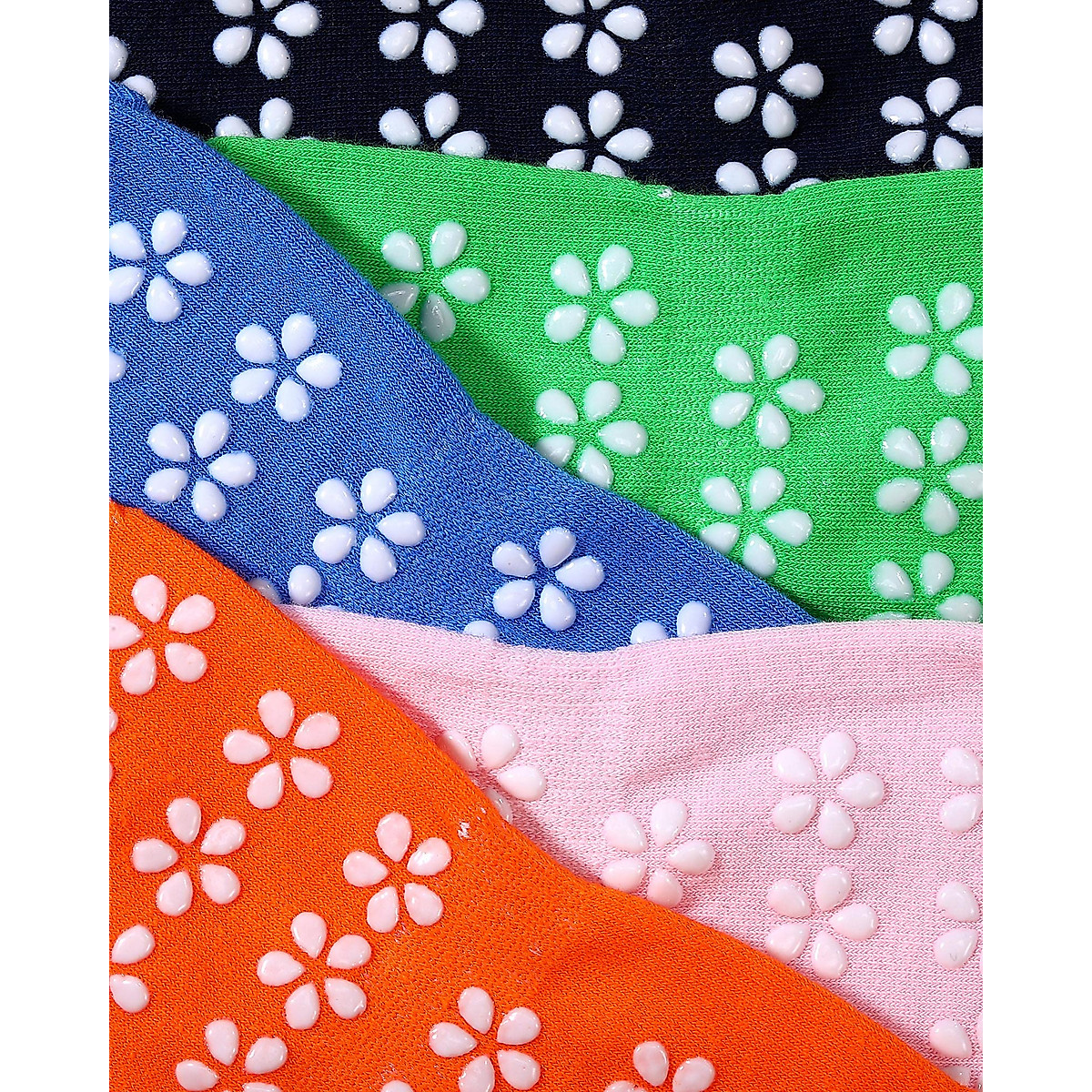 Vicenpal 45 Pairs Non Slip Socks Non Skid Socks Yoga Socks Women Men Slipper Socks with Grippers Foot Pattern Skid Proof Socks for Hospital Barre Pilates, 15 Colors …