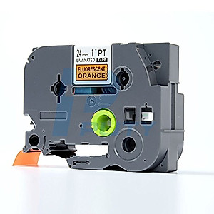 IDIK 1PK Black on Orange Fluorescent Laminated Label Tape Compatible for Brother P-Touch TZe-B51 TZ B51 Tze B51(24mm x 8m)