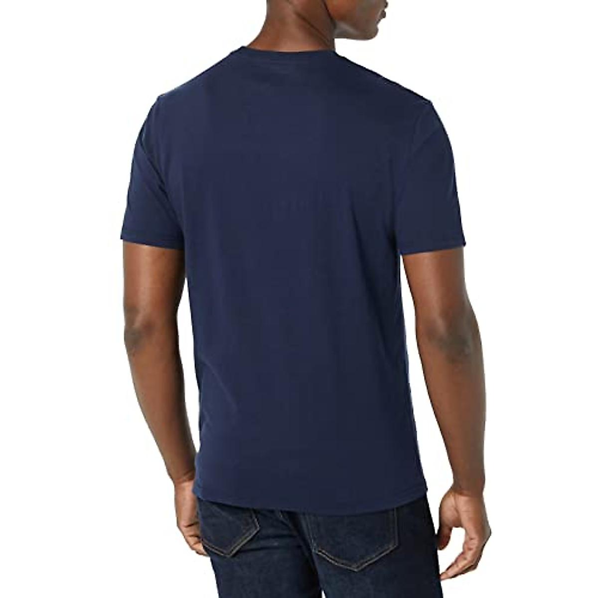 Amazon Essentials Men's Slim-Fit Short-Sleeve Crewneck T-Shirt, Pack of 2, Navy/Dark Blue, Medium