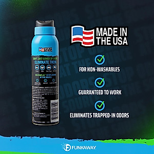 FunkAway Sport Aerosol Spray, 3.4 oz | The Extreme Odor Eliminator | Refresh Shoes and Sports Gear | For Stuff You Can’t Put In The Wash, Black (FASA3.4)