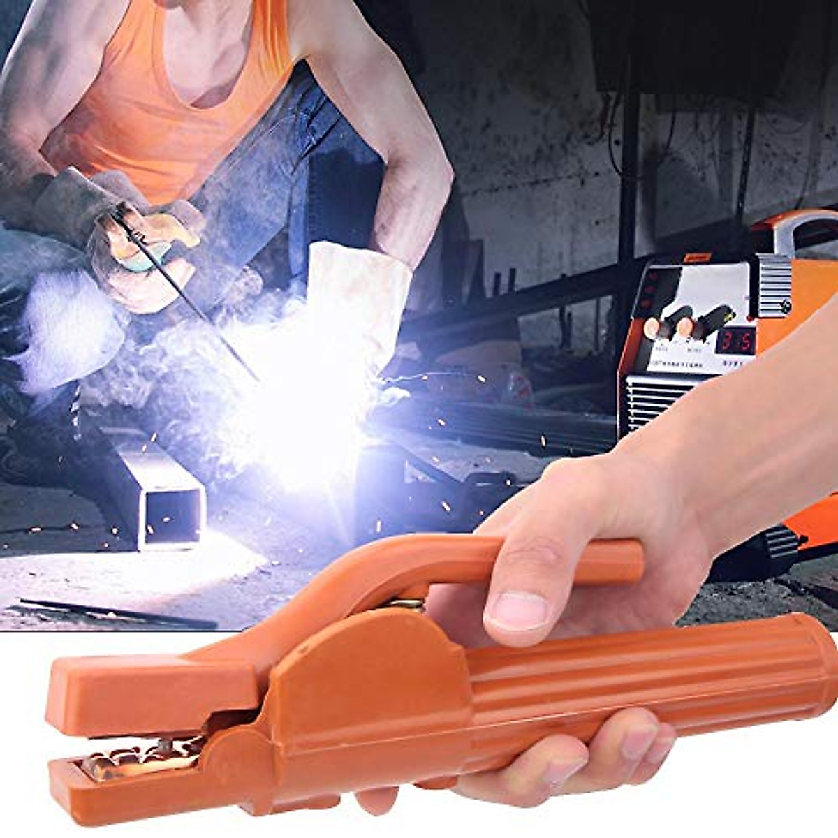 Welding Electrode Holder, 800A Copper Welder Clamp Tool Electrode Holder High Temperature Retardant