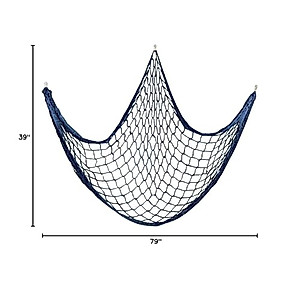 Qesonoo Cotton Fishing Net Decorative 79 Inch Beach Themed Decor Home Bedroom Party Wall Decoration Fish Netting Decorative (Blue)