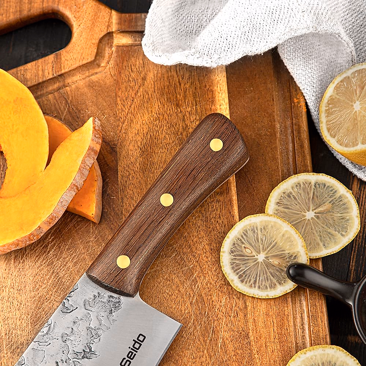 Seido Knives Nikuya Butcher Knife - 5Cr15mov High-Carbon Stainless Steel Precision Butcher Knife with Elegant Design