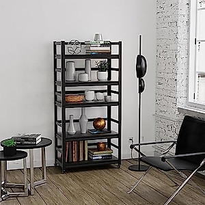 MOLYHOM Garage Shelving Heavy Duty, Garage Storage Shelves with Wheels, Adjustable Industrial Metal Storage Shelving Units, 64" H*31.6" W*15.8" D