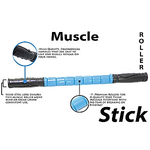 The Stick Massage Roller Original | Muscle Roller Massage Stick for Legs | Exercise Roller Massage Tools for Sports Athletes and Runners 17.75" - Original Blue