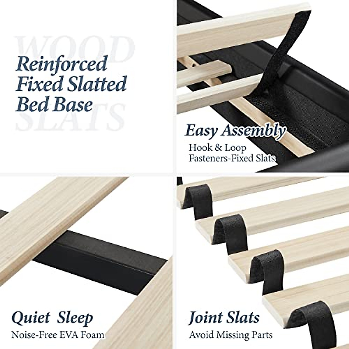 Yaheetech Full Bed Frame Faux Leather Upholstered Platform Bed with Height-Adjustable Headboard, Button Tufting & Nailhead Trim/Noise-Free/Wood Slats Support/No Box Spring Needed, Black Full Bed