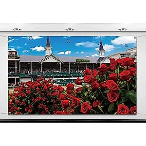 Kentucky Derby Photo Booth Backdrop Churchill Downs Horse Racing Rose Indoor Outdoor Party Photography Home Wall Background Decoration (7×5ft)