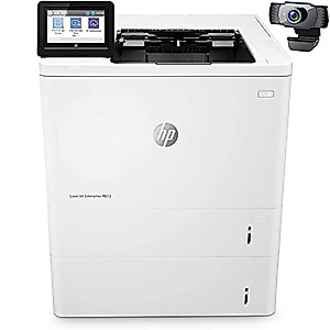 HP Laserjet Enterprise M612x Single-Function Wireless Monochrome Laser Printer, White - Print only - 4.3" Touchscreen, 75 ppm, 1200 x 1200 dpi, Auto Duplex Printing, Ethernet - Cbmou External Webcam