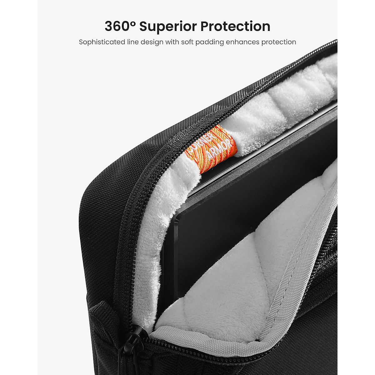 tomtoc 360 Protective Laptop Shoulder Bag for 15 Inch New MacBook Air M3/A3114 M2/A2941 2024-2023, 15 Inch Microsoft Surface Laptop 6/5, Water-Resistant Accessory Case for MacBook Pro A1990 A1707