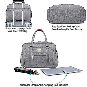 Diaper Bag Backpack, Diaper Bag Tote, WELAVILA Large Convertible Baby Bags, Gray & Army Green