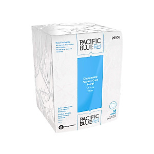 Pacific Blue Select A300 Disposable Patient Care Washcloth by GP PRO (Georgia-Pacific), 29506, 1/4 Fold, White, 55 Towels Per Pack, 24 Packs Per Case, Towel (WxL) 13" x 10