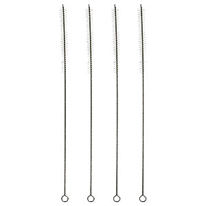 4 Pack Metal Straw Cleaner Brush, Extra Long Stainless Steel with Bristles for Cleaning Water Bottles, Boba Straws, Pipes, Tubes (12 in)