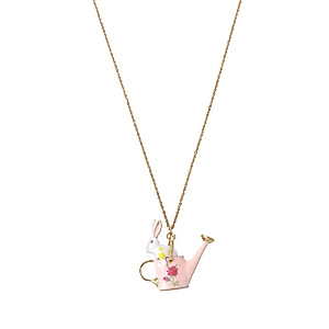 Betsey Johnson Bunny Pendant Slider Necklace