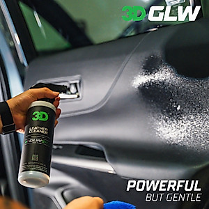 3D Leather Cleaner for Car, GLW Series | Ultimate Deep Cleaning | Removes Dirt, Grease, Body Oils | DIY Car Detailing | Versatile Cleaner for All Leather Goods | 16 oz
