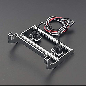 SWYWY Metal Front Bumper with Led Light for 1/10 RC Crawler TRX4 K5 Blazer,Silver