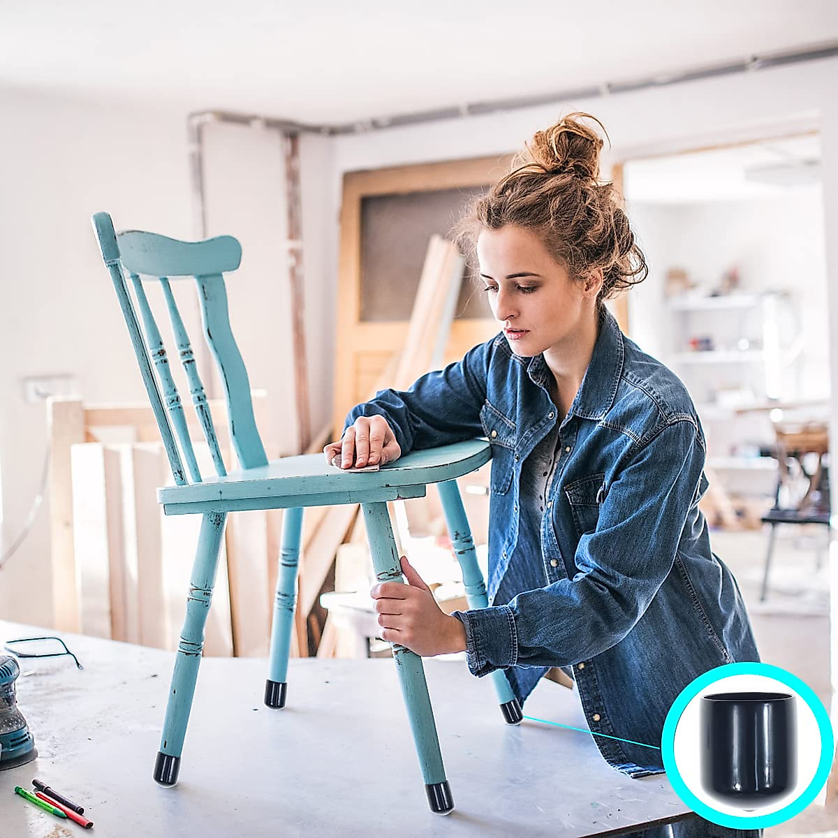 1.5" (38 mm) Rubber end caps Soft PVC Rubber Plug Thread Protective Sleeve Rubber Protective Cap Screw Protective Cap Round Plastic Cover Rubber Sleeve