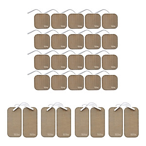 TENS Wired Electrodes Compatible with TENS 7000, Premium Replacement Pads for TENS Units, Discount TENS Brand (2" x 2", 20 Pack & 2" x 4" 8 Pack)