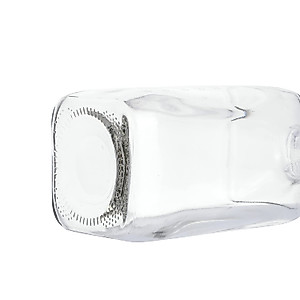 Moonetto 4 Pieces 1000ml Lab Square Graduated Glass Media Storage Bottle with GL45 Polypropylene Orange Cap