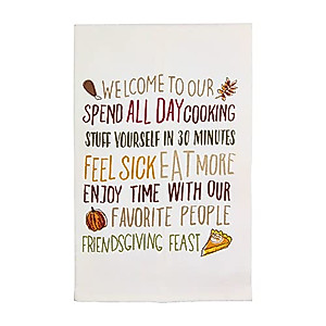 Mud Pie Friendsgiving Towel, Welcome, Small