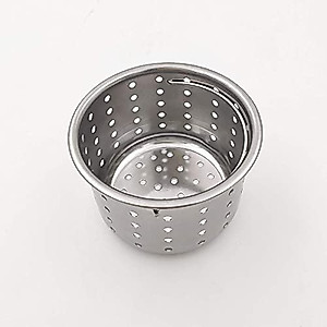 GZILA Kitchen Sink Drain Basket Only, 3-inch Basket for Kitchen Sink Strainer Replacement, Deep Cup with Handle, SUS 304 Stainless Steel