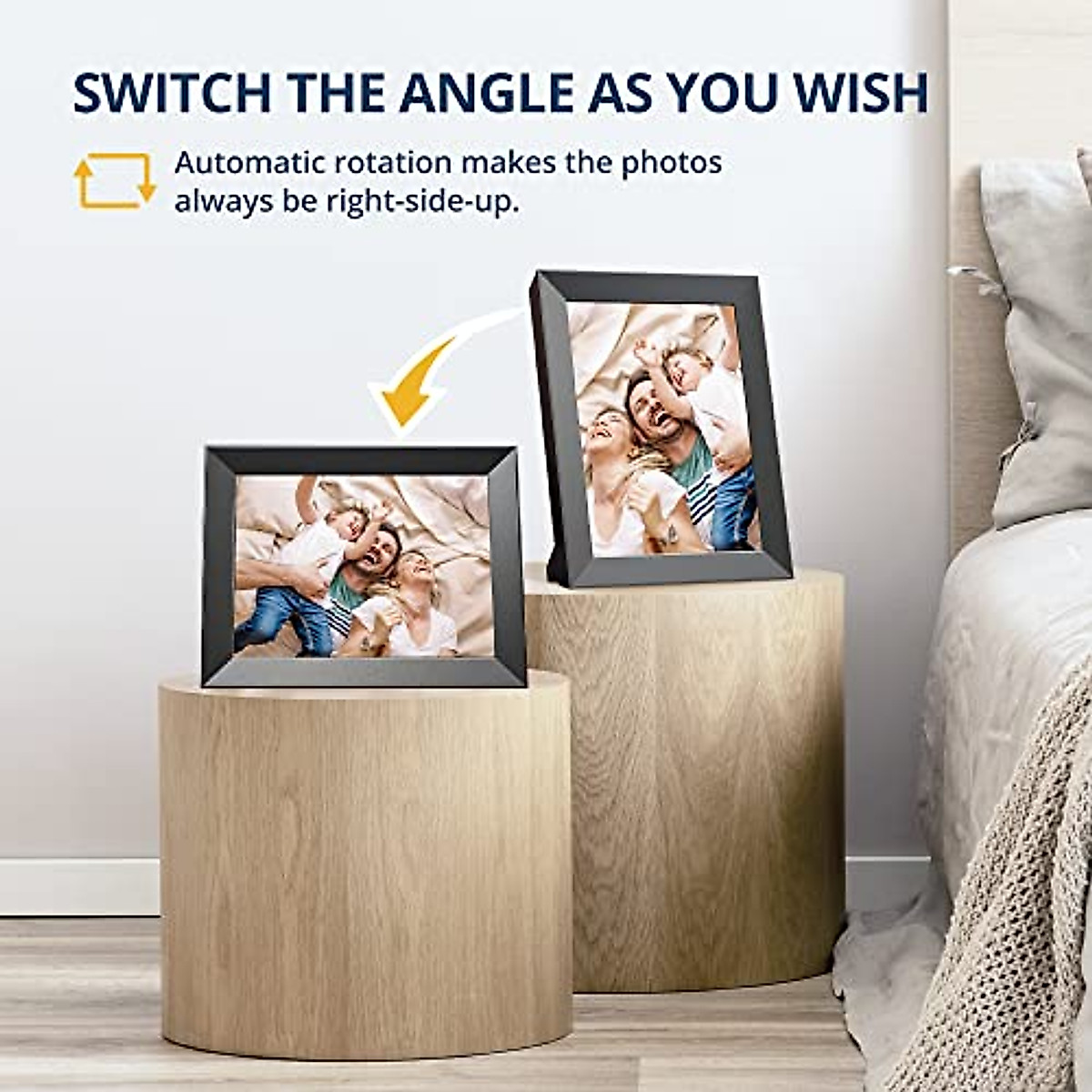 DragonTouch 10 Inch WiFi Digital Picture Frame, 2K Auto-Rotate Touch Screen Digital Photo Frame, Built-in Rechargeable Battery, Share Photos via App, Email, Cloud in a Minute