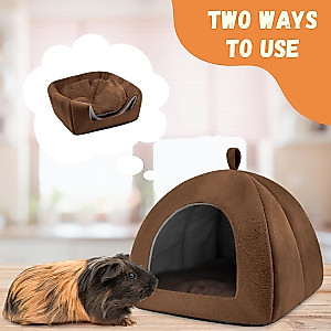 Tierecare Guinea Pig Hideout Washable Small Animal Bed Cozy House Hideaway Hide Hut for Dwarf Rabbit Chinchilla Hedgehog Ferret Cage Accessories