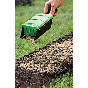 Scoop Spreader for Grass Seeds/Fertilizer/Sand/Salt, Multi-Use Hand Spot Spreader Effortlessly Spread Salt or Sand on Driveways, Walkways and Parking Spots in The Winter - up to 70 oz.