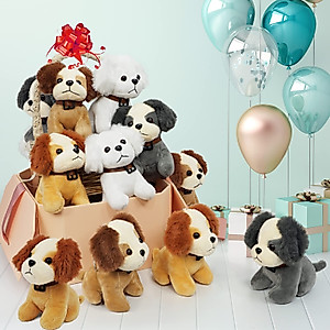 12 Pcs Puppy Stuffed Animal Bulk Small Dog Plush Animals Cute Stuffed Dog Party Favors for Kids Boy Girl Goodie Bag Fillers Carnival Prizes Valentine Birthday Party Gift, 4.7 Inch (Lovely Style)