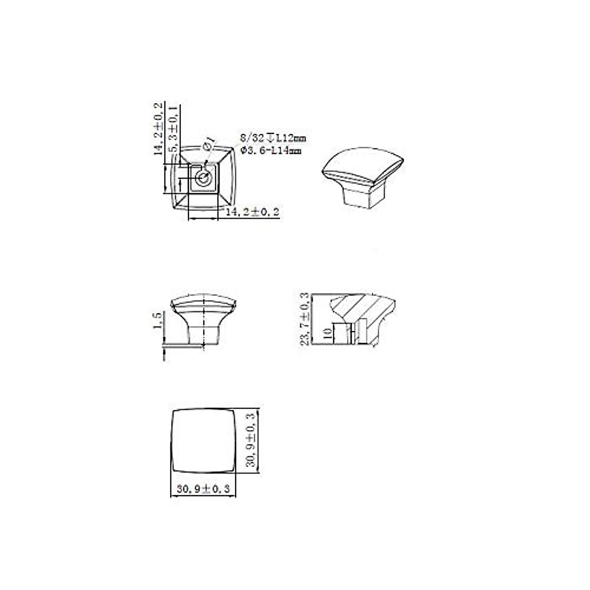 Richelieu Hardware BP814332AE Weston Collection 1 1/4-inch (31 mm) Antique English Modern Square Cabinet and Drawer Knob for Kitchen, Bathroom, and Furniture