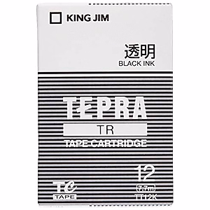 King Jim TT12K Tepra TR Tape Cartridge, 0.5 inches (12 mm), Transparent