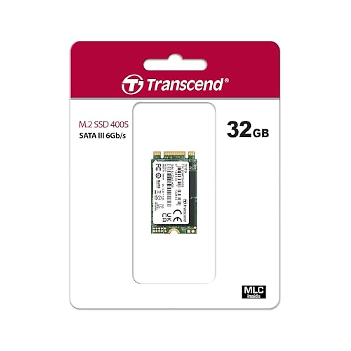 Transcend 32GB MTS400S M.2 2242 SATAIII SSD, Internal Solid State, Compatible with Laptop & PC Desktop, MLC - TS32GMTS400S