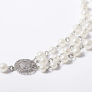 Xerling Pearl Waist Chain Multilayered Coin Pearl Chain Belly Chain for Women Girls Dress Decoration Bohemian Body Chain Waist Belt