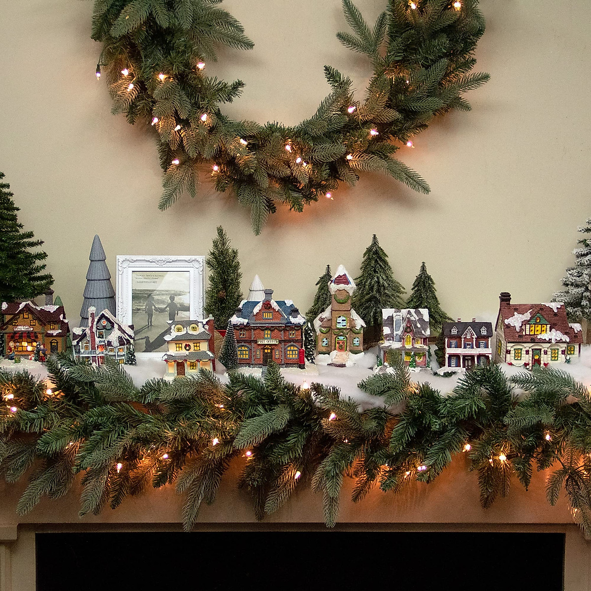 Northlight 7" Red LED Lighted Post Office Christmas Village Decoration