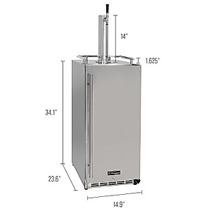 Kegco HK-15-SS Beer Kegerator, 1 Tap, Stainless Steel