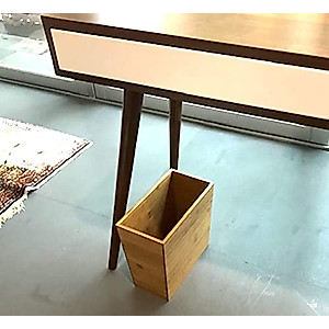 Bamboo Waste Basket Set of 2 | Waste Baskets for Bathroom | Waste Basket for Office | Great Office Trash Cans for Near Desk | Bathroom Trash Can | Bedroom Trash Can | Trash Can Small Wastebasket Bamboo Decor (2, 10,6" x 5.75" x 10")