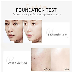 AKARY Flawless Finish Liquid Foundation, Moisturizer Long-Lasting Makeup Full Coverage Primer Face Makeup, Improves Uneven Skin Tone, Pore Minimizer, Lightweight,1.06Fl Oz (240 Natural Color)